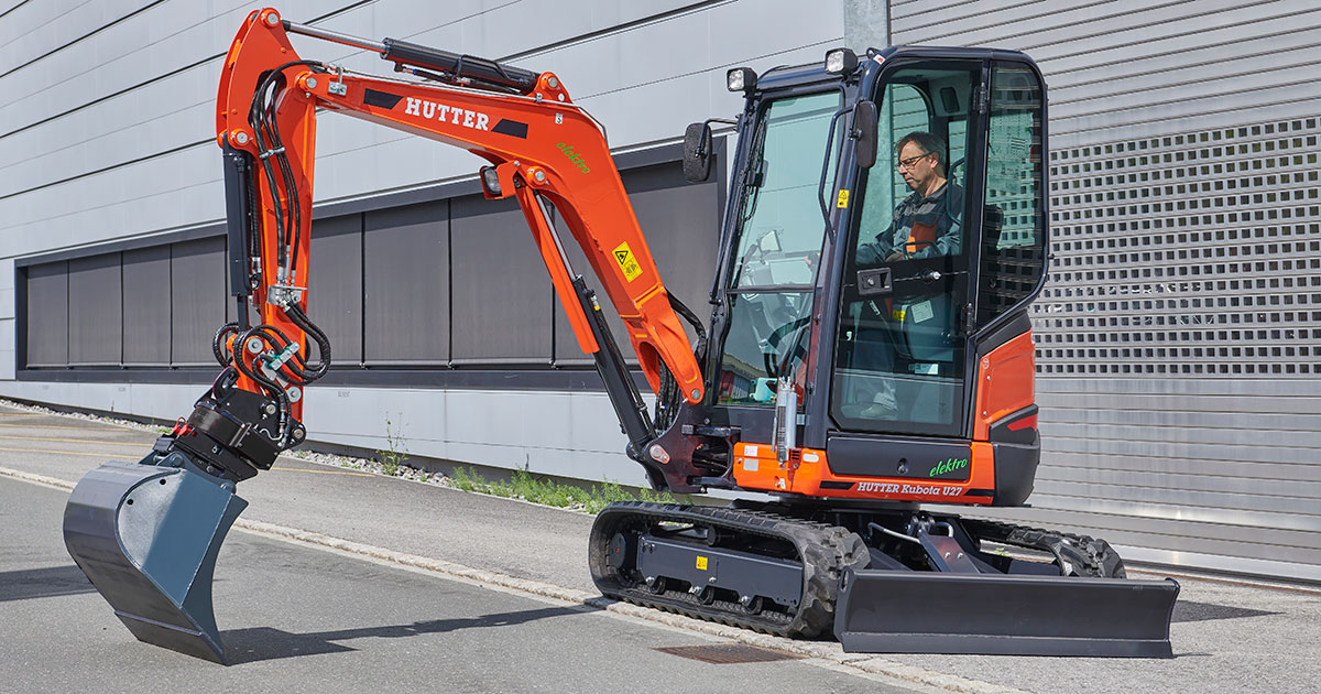 Kubota-Bagger mit innovativem Elektro-Antrieb - HUTTER Baumaschinen AG